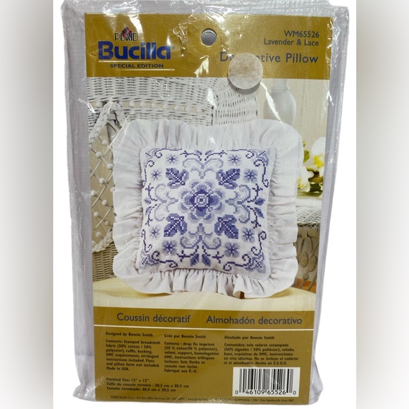 Bucilla | Art | Bucilla Lavender Lace Pillow Embroidery Pattern Vintage ...